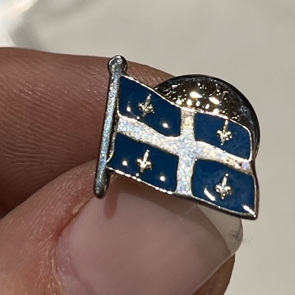 Other | B9 Quebec Blue And Silver Flag Pin | Poshmark